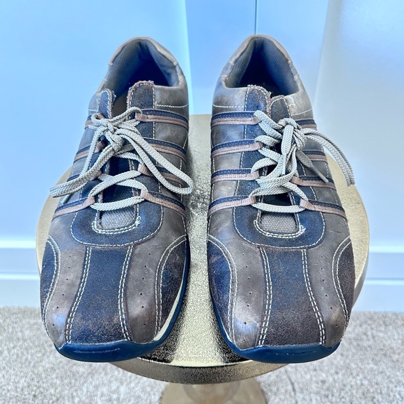 Skechers | Shoes | Skechers Brown Leather Lace Up Casual Sneakers Shoes ...